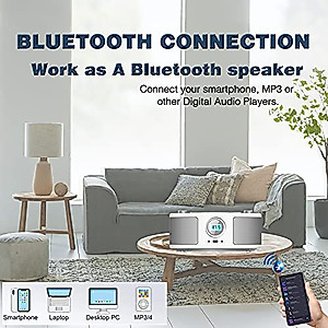 WISCENT Portable Top Loading CD Player Boombox with Bluetooth,FM Stereo Radio,USB,AUX,Headphone Jack,4W RMS, AC/DC Operated,Programmable CD Player