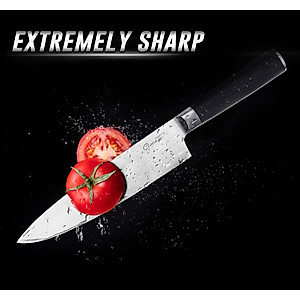 ciwete Chef Knife Set, 6-Piece Kitchen Knife Set with Upgrade 3CR13 Stainless Steel Ultra Sharp Blades, Knives Set with Well Balanced Wood Handle, Chefs Knife Set with Gift Box