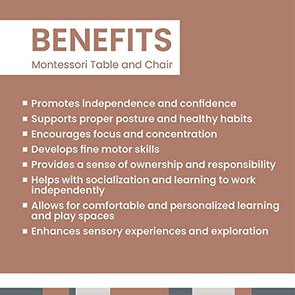 Sweet Home from wood Montessori Wooden Kids Play Table Set, Toddler Table Set or Preschool Learning Table or Chair, Weaning Table, Kids Play Table (Black Color Set 1 Table and 2 Chair)