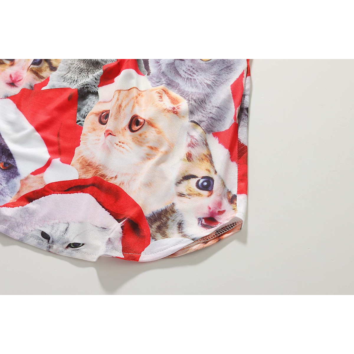 SSLR Womens Party Dress Printed A-Line Crewneck Sleeveless Ugly Christmas Dresses for Women (Large, White Red)