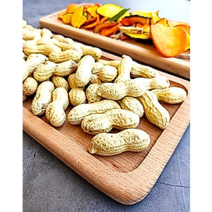 ECOSALL Wood Serving Tray 13 inch - Small Platter for Food, Cheese, Bread, Meat. Decorative Wooden Tray for Jewelry, Keys, Coins, Candles, Bathroom - Bar Display Tray with Easy Carry Grooved Handles