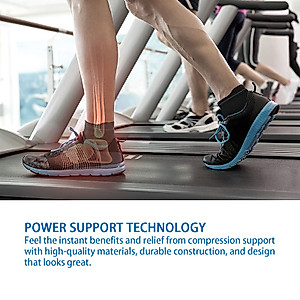 Plantar Fasciitis Socks Womens, Ankle Compression Socks Arch Support Socks for Heel Pain Relief, Boost Blood Circulation, Relieve Arch Pain, Heel Compression Sleeve Reduce Foot Swelling, Black XL