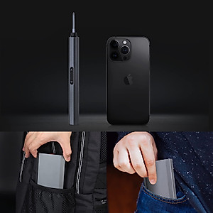 EFFTO Precision Mini Electric Screwdriver Set, 200RPM Load Free and 48 S2 Alloy Steel Bits, Aluminum Storage Case Packing, Portable Repair Tool Kit for Electronic Devices