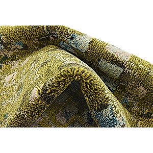 Unique Loom Jardin Collection Colorful, Vibrant, Abstract, Modern Area Rug, 5 x 8 ft, Green/Olive