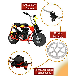 Mini Bike Brake Kit, Compatible with Bajaa Doodle Bug Dirt Bug DB30 97cc 2.8HP MiniBike Go Karts Hydraulic Disc Brake Caliper Assembly 180mm Rear Brake Disc Rotor with Pads Kit