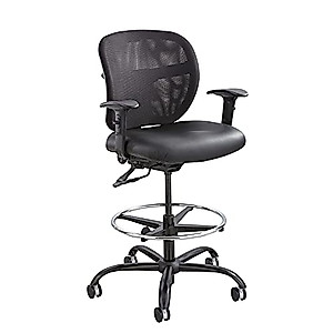 Safco Products Vue Heavy Duty Stool 3394BV, 24-7 Rated, 350 lbs Capacity, Ergonomic Mesh Back, 360° Swivel Seat, 5-Star Base