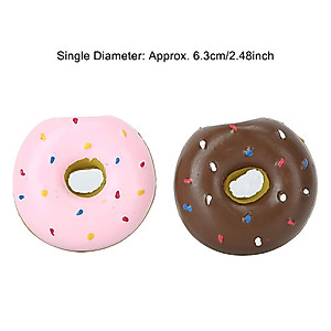 Latex Donut Dog Toy,Latex Hundespielzeug Donut Dog,Donut Squeaky Dog Toy,2Pcs Latex Pet Doughnut Shape Sounding Teeth Cleaning Chewing Biting Interactive Training Toy for Dogs