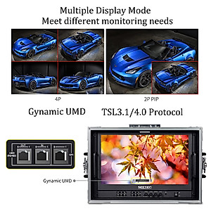 SEETEC ATEM156S-CO 15.6 inch Multi-Camera Broadcast Monitor,Real-time multiview Monitoring 4X3G-SDI NI/Out HDMI Full HD 1920x1080 with Portable Aluminum case