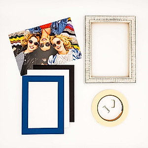 11x14 Mat Bevel Cut for 9x12 Photos - Acid Free Royal Blue Precut Matboard with Backing Board and Crystal Clear, Self Seal Photo Mat Bag - for Pictures, Photos, Framing - 4-ply Thickness