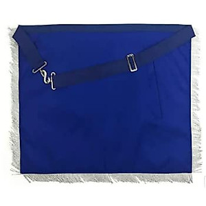 Masonic Blue Lodge Past Master Silver Machine Embroidery Freemasons Apron