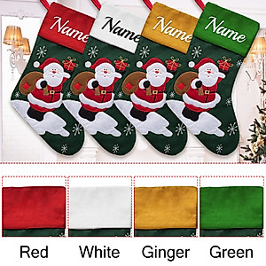 VPkiirai Personalized Christmas Stockings Set of 1 Custom Christmas Stockings with Name Family Ornament for Xmas Holiday Decoration
