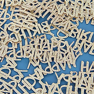 Halodete Happy Birthday Confetti - Birthday Party Table Decorations Gold Glitter Confetti, Table Scatter Confetti Decorations for Baby Shower Birthday Party