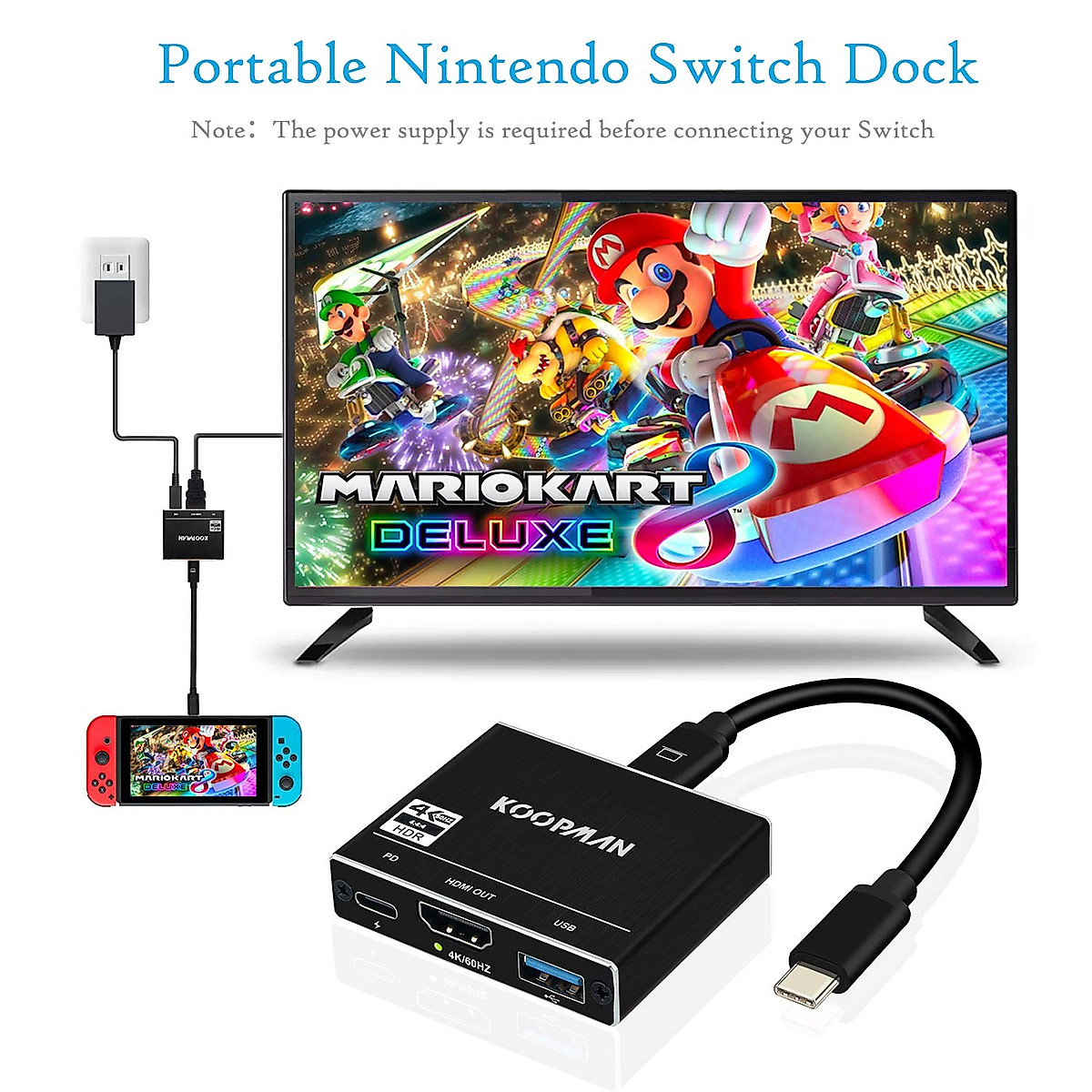 USB C to HDMI Adapter(4K@60Hz) PC-Like Experience for Galaxy S8/S8 Plus/S9/S9+,Note 8, Note 9, Nintendo Switch, Dock for MacBook Pro, Chromebook Pixel and More