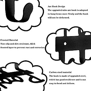 Pool Towel Hooks for Bathroom Wall Mount Towel Rack Towel Holder Carbon Steel Hanger Organizer Indoor Outdoor for Robe, Towel, Coat, Swimsuit, Umbrella, Bag, Keys(Matte Black)