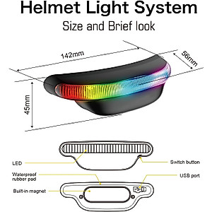 STEEL MATE H3 Wireless Helmet Brake Light and Running Light for Motorcycle Safety Rechargeable LED Signal Light for Helmet (Included ECU)