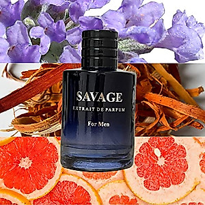 Savage for Men - 3.4 Oz Men's Extrait De Parfum Spray | Impression of Sauvage | Masculine Scent for Daily Use Men's Casual Cologne.