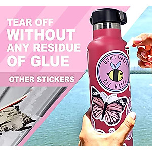100pcs Preppy Stickers Pink Cute Vinyl Aesthetic Water Bottle Stickers Waterproof 100 Sticker Pack for Laptop Water Bottles Computer Phone Stickers for Kids Teen Girls Stocking Stuffer Gift