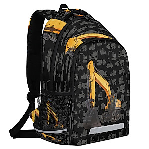 YoCosy Black Vintage Cartoon Car Backpack School Bookbag Laptop Purse Casual Daypack for Teen Girls Women Boys Men College Travel