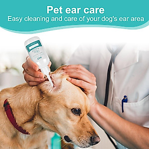 Project wine Advanced Dog Ear Cleaner, Gentle Pet Honesty Flush Ear Rinse, Dog Ear Cleaning Solution Tool-Cat Ear Wash- with 20 Cotton Swabs & 20 Finger Wipes, 4 oz