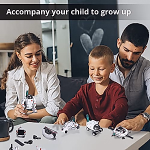 STEM Projects for Kids Age 8-12 Solar Robot Learning Building Science Kit with Solar Panel & Battery Powered 6 in 1 Experiment for Kids, Christmas Birthday Gifts Idea Toy for 9 10 11 Boys Girls