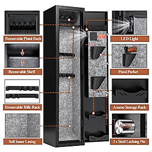 KAER 3-5 Gun Safe,Gun Safes for Home Rifle and Pistols,Rifle Safe,Gun Cabinet,Gun Safes for Rifles and Shotguns,Gun Safe Rifle with Removable Shelf,Assembled(Keypad Lock 55.12'' x 12.6" x 9.84'')