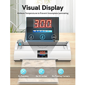 Laminator Machine with Laminating Sheets, 9 Inches Portable Personal Laminating Machine for Teachers School Home Office, Fast Warm-up No Jam No Wrinkles, Thermal Laminator with Paper Cutter