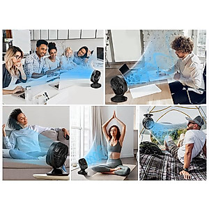 PISLIOU 12000mAh Rechargeable Desk Fan,Portable Air Circulator Fan-6 Speeds,Timing, 360° Tilt,90° Oscillating Table Fan,Small Quiet Cooling Fan for Bedroom Home Office Outdoor Battery Operated Fan