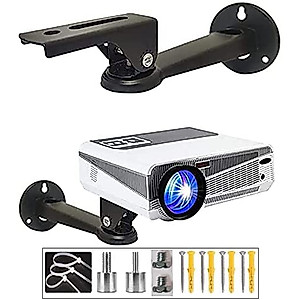 2-Be-Best Mini Projector Wall Mount Angle Adjustable Projector Mount Length 7.87 in / 20 cm Thread 1/4" M4 M6 Rotation 360° as Projectors CCTV DVR Cameras Camcorder Mount for Office School Home Black