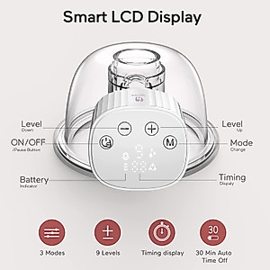 Wearable Breast Pump，Double Hands-Free Electric Breast Pump,Painless Portable Breast Pump with 3 Modes&9 Levels,Low Niose&LED Display,Memory Function,Double-Sealed Flange(19-25mm) -White,2 Pack