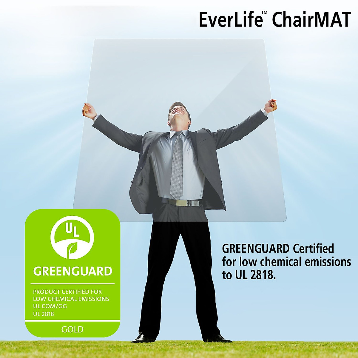 ES Robbins Everlife 60" x 96" Multitask Series Hard Floor Rectangle Chairmat, Clear, Model:132831