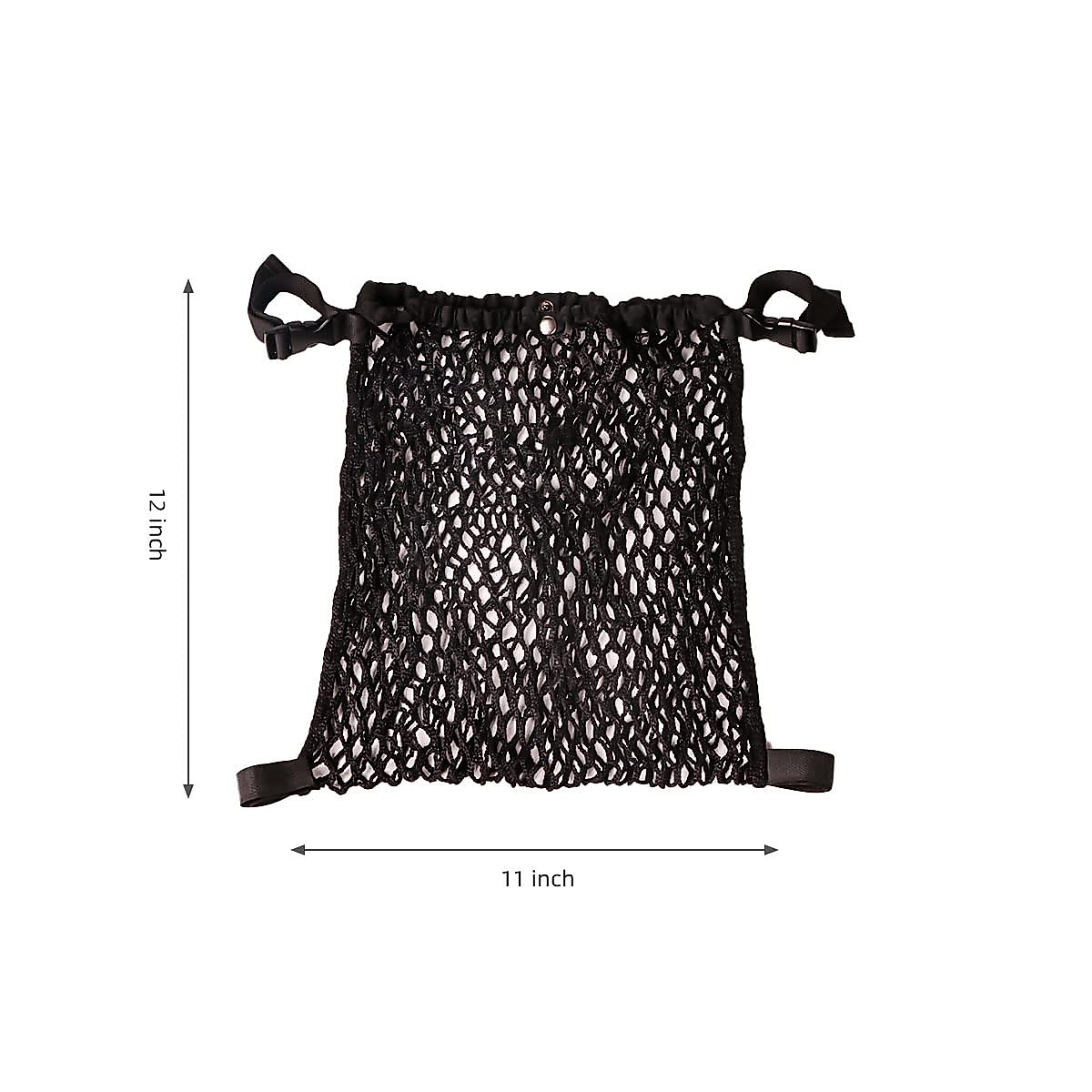 Ymeibe Stroller Caddy Organizer Extra Large Storage Space, Universal Fit Cargo Net Mesh Hanging Bag for Stroller Caddy Accessories Carrying Diaper and Snacks