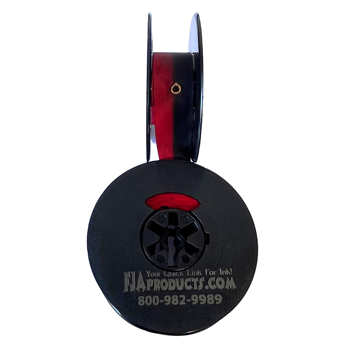 FJA Products Universal Typewriter Ribbon - 1/2 Inch Wide Black and Red Ink Ribbon with Eyelets on 2 Inch Spool