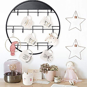 Qiang Ni Mug Rack for Handmade | Large Wall Mounted Storage Display Organizer Rack Coffee Cup Rack