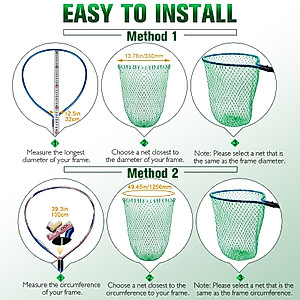 Dovesun Fishing Net Fish Landing Net Foldable Fishing Replacement Net for Freshwater Saltwater Fishing Net Replacement Netting Green Color Handle/Frame Not Included