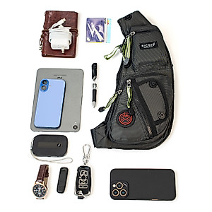 Nicgid Sling Bag Chest Shoulder Backpack Fanny Pack Crossbody Bags for Men(Black)