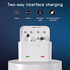 Matbc Rechargeable Batteries for Arlo, Unique 4in1 Design of 123A Camera Batteries, Replacemen with arlo Security Camera System VMK 3200/VMC3030/VMS3330/3430/3530 Battery, 4Pack 3000mAh Upgraded