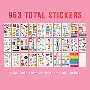 Happy Planner Disney Sticker Pack, Easy-Peel Multicolor Stickers for Journals, Planners, and Calendars, Scrapbook Accessories, Happy Faces Theme, 30 Sheets, 953 Stickers Total