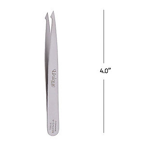 Tweezers - Eyebrow Twin Tweezer - Slant Tip, Pointed Tip, German Stainless Steel, Hair Removal, Facial - By The Unique Edge