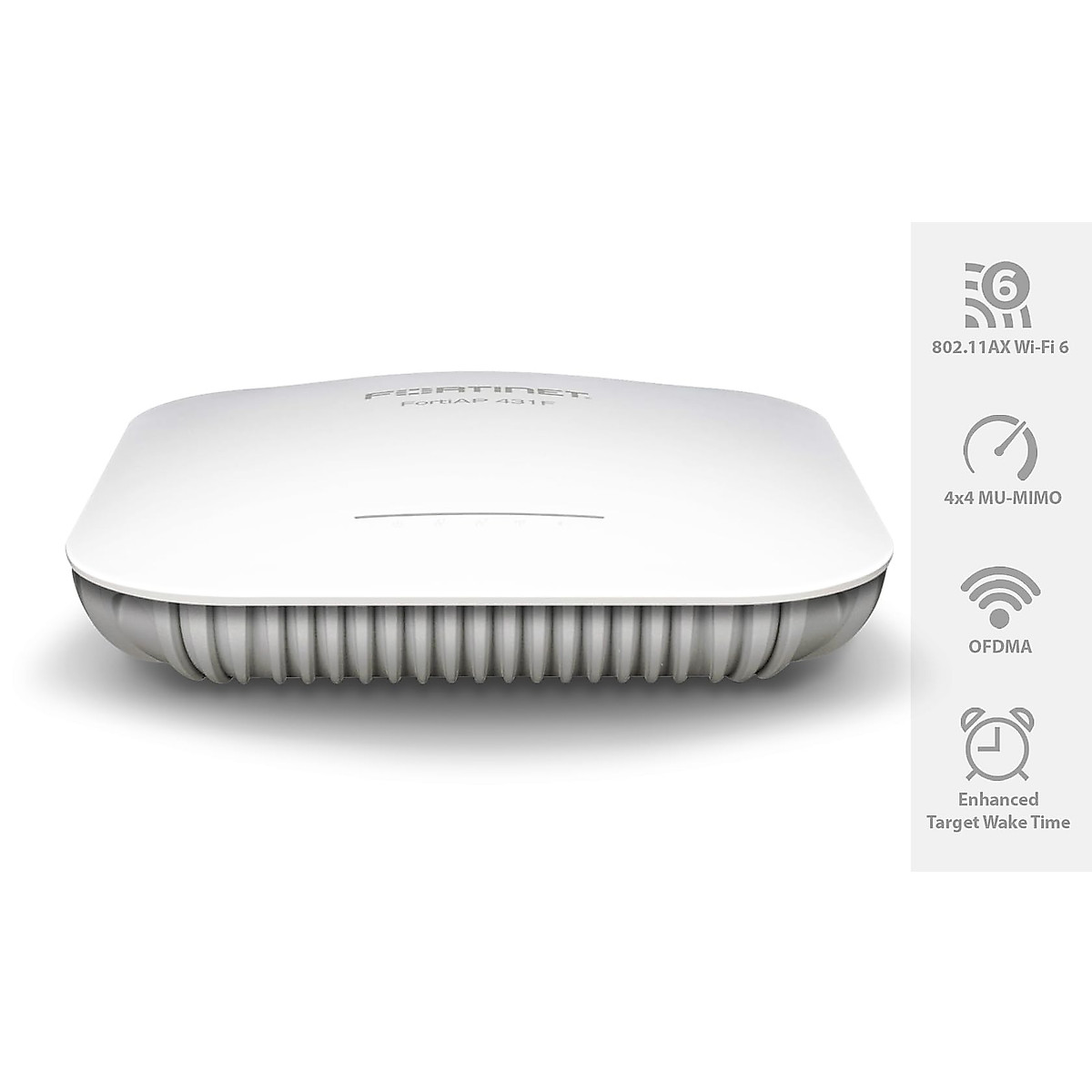 Fortinet FortiAP 431F | 4x4 Wi-Fi 6 (802.11ax), Indoor Wireless AP: Tri-Radio, Internal Antenna, 1 x 2.5 GE & 1 x GE RJ45 Ports (FAP-431F-A)