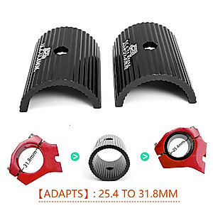 Saipe 1Pair Bike Handlebar Shim Bicycle Handlebar Stem Shim Handle Bar Adapter Reducer Aluminum Alloy Clamp Spacer Conversion Shims 25.4 to 31.8 MM Cycling Parts Components