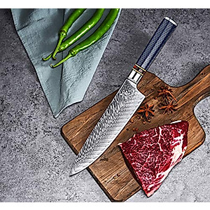 WeKit Chef Knife 8 Inch, Damascus Chef Knife Japanese VG10 Kitchen Knife Sharpest 67-Layer High Carbon Stainless Steel knife, Pro Cooking Knife, Meat Cutting Gyuto Chef Knife with Sheath