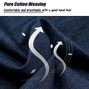 Denim 10.5 OZ 100% Cotton Fabric-150cm/59 Inches Wide Blue Washed Jean Fabric(Size:3 Yard,Color:Light Blue)