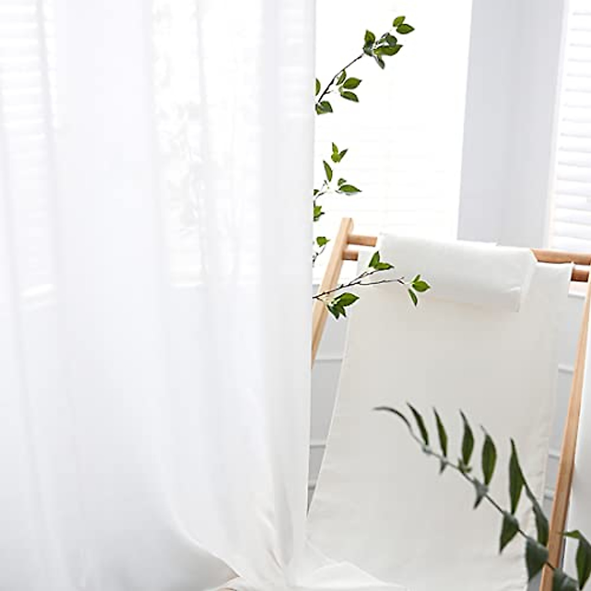 PartyDelight 9.8FT X 10FT White Chiffon Sheer Backdrop Curtain Drapes, Wedding Arch Drapes, for Wedding, Birthday, Party, Banquet and Home Decorations.