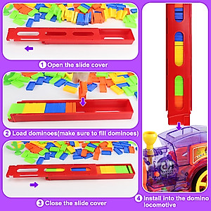 Domino Train, Domino Blocks Set, Building and Stacking Toy Blocks Domino Set for 3-7 Year Old Toys, Boys Girls Creative Gifts for Kids
