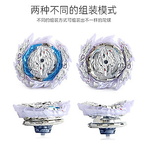 Bey Burst Gyro Toy Set Metal Fusion Attack Top Grip Toy Blade Set Game 2 Top Burst Gyros 2 Two-Way Launcher Great Birthday Gift for Boys Children Kids 6 8 10+