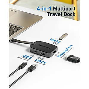 Cable Matters 4K@240Hz USB C Hub DisplayPort 1.4 with 100W Charging, Support 8K@60Hz, HDR(Foldable USB C to DisplayPort Hub) Compatible with Thunderbolt 4, MacBook Pro, XPS, iPad Pro, iPhone 16/15 Pro