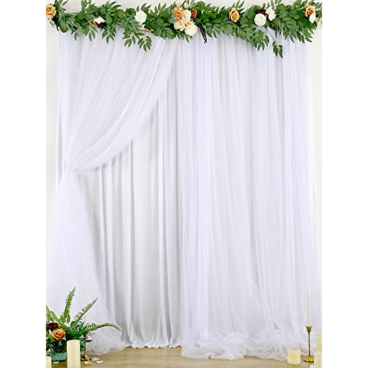 White Tulle Backdrop Curtains for Baby Shower Party Wedding Photo Drape Sheer Backdrop for Birthday Bridal Shower Photography Props 5 ft X 10 ft