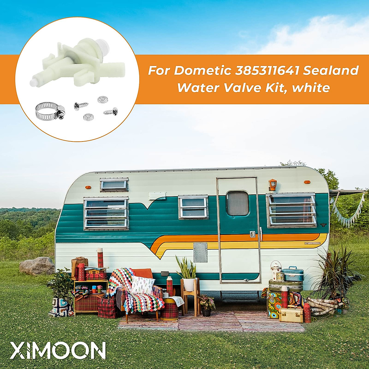 Ximoon 385311641 RV Toilet Valve Replacement Kit for Dometic 300 310 320 Toilets & Sealand Marine Toilet - White