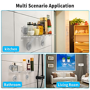 15 Inch Suction Cup Shelf for Plants Window, 6IN Extra Wide with Load-Bearing Brackets Window Shelf for Plants, Acrylic Window Sill Extender for Growing Herbs, Micro Vegetables, Succulents, Clear