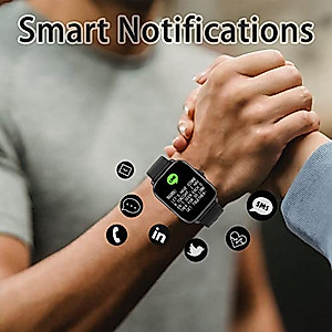 Smart Watch(Call Receive/Dial), Full Touch Screen SmartWatch for Android and iOS Phones Compatible Fitness Tracker with Heart Rate,Sleep,Blood Oxygen,Step Counter for Men Women